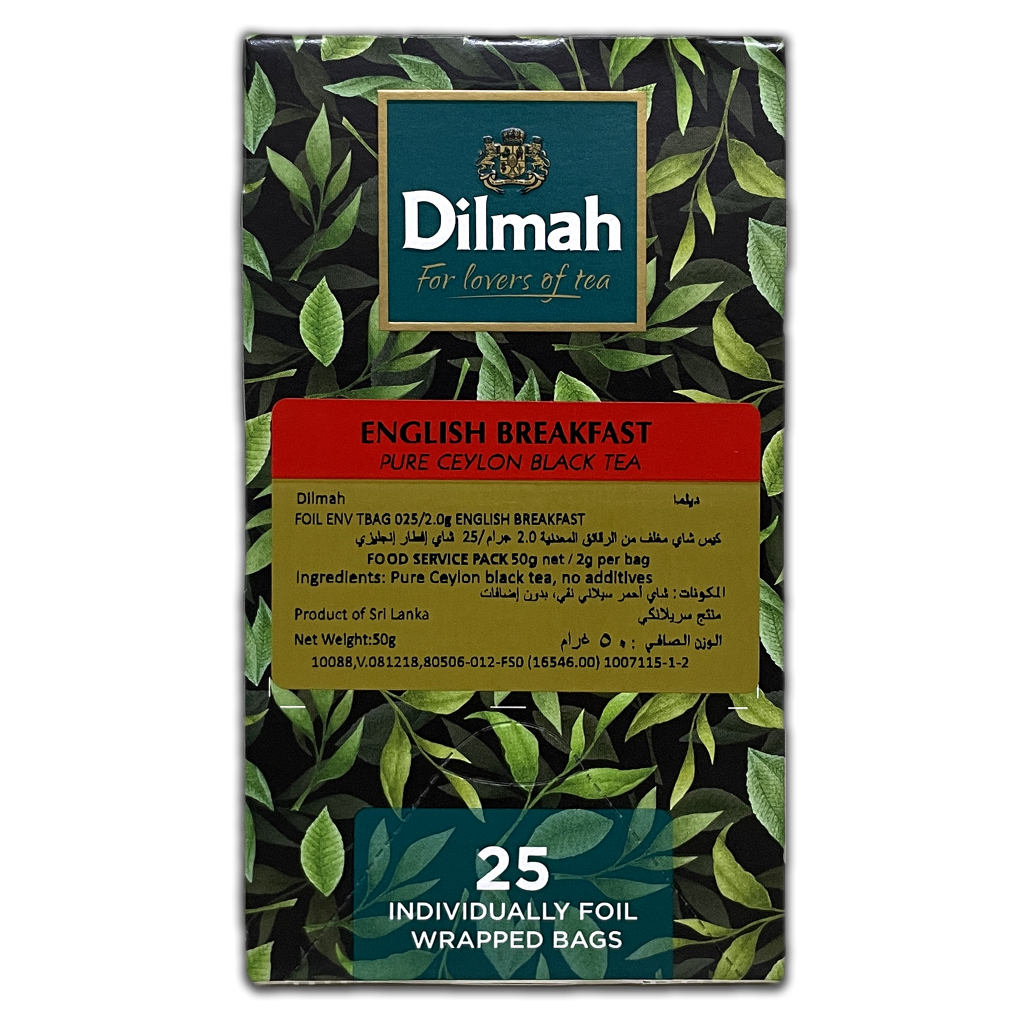 Dilmah English Breakfast Pure Ceylon Black Tea 25x2g – YallaBazzar